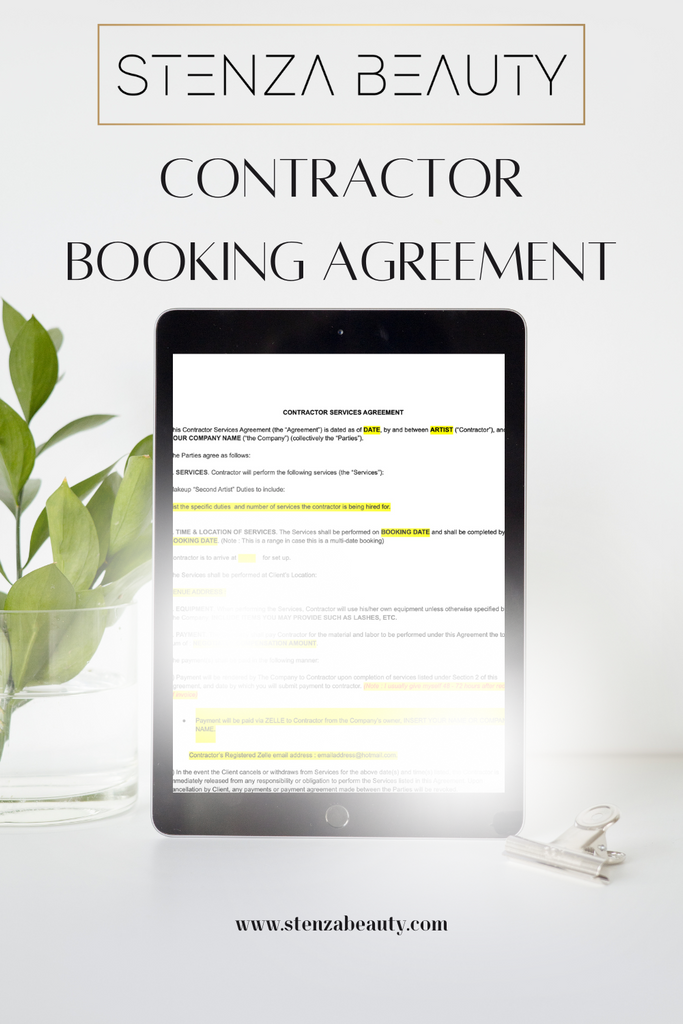 Contractor Booking Agreement – stenzabeauty